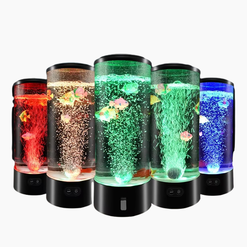 Factory wholesale 11-inch LED color-changing bubble fish aquarium night ...